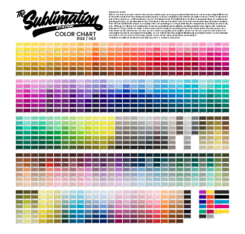 Pantone Color Chart | Print Ready Sublimation